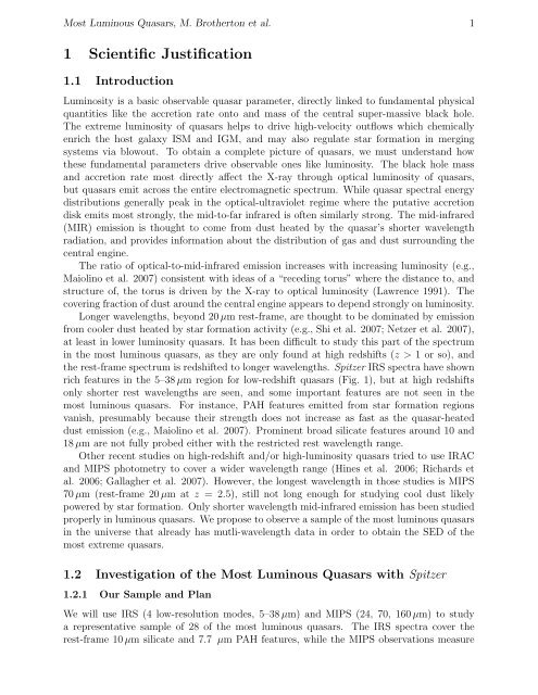 1 Scientific Justification - Department of Physics & Astronomy