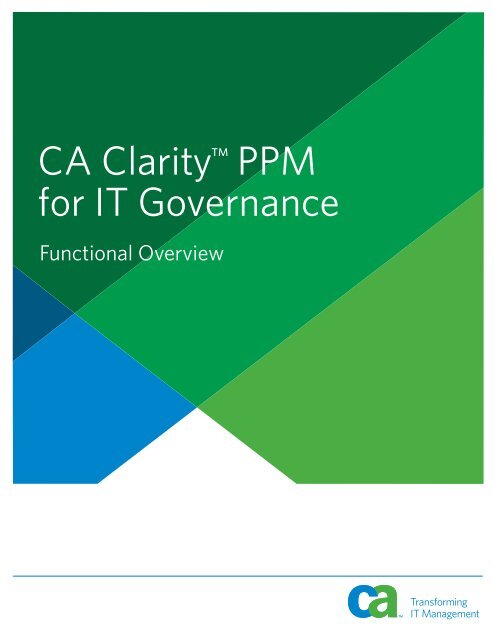CA Clarity™ PPM for IT Governance