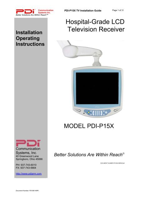 MODEL PDI-P15X - Pdiarm.com