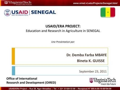 ERA/USAID PowerPoint Presentation - Outreach & International Affairs