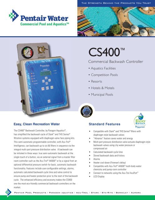 CS400 Backwash Controller.indd - Texas Aquatic Supply