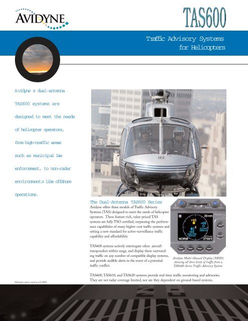Traffic Advisory Systems for Helicopters - Avidyne