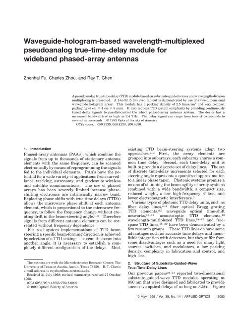 Waveguide-hologram-based wavelength-multiplexed pseudoanalog ...