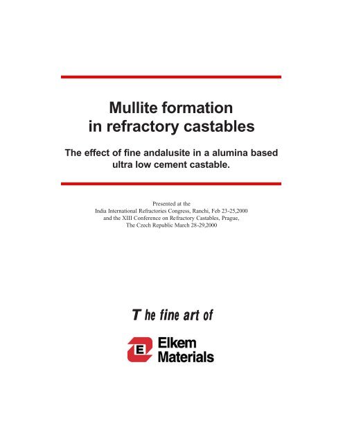Mullite formation in refractory castables. - Elkem