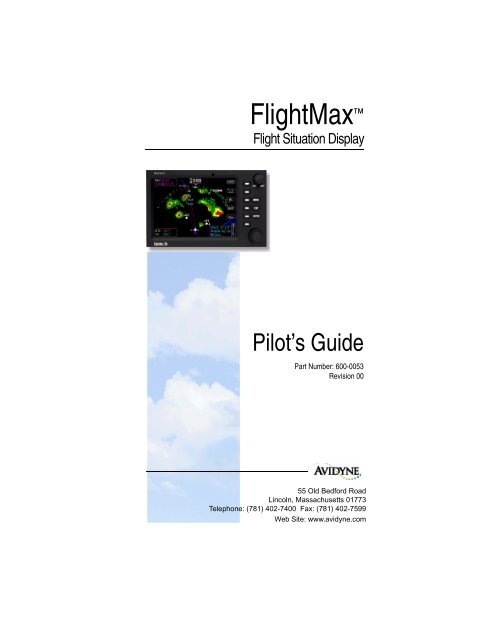 FlightMax 450/650/750/850 Pilot's Guide - Avidyne
