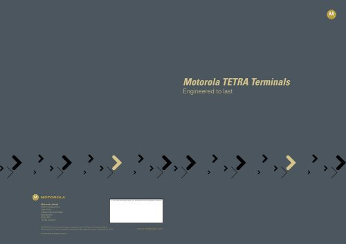 TETRA Terminals Brochure - Sigma Wireless
