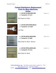 Tarheel Parts for Meyn Machines - Rehanger - Tarheel Distributors, Inc