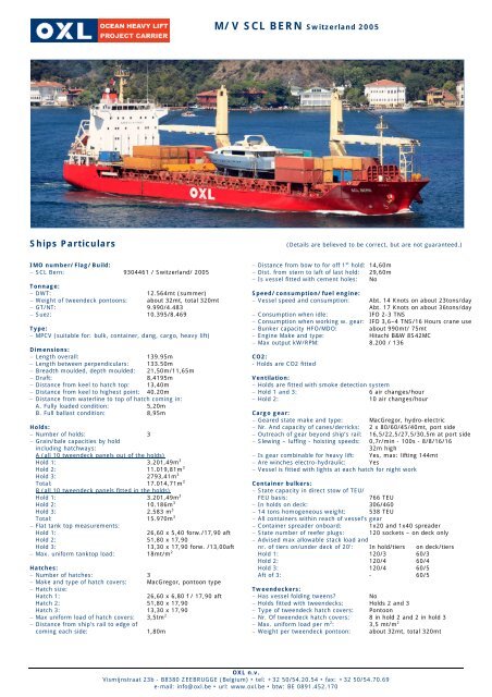 Ships Particulars - OXL