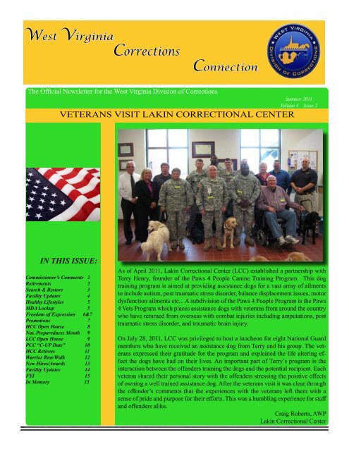 Corrections Connection Summer 2011 - West Virginia Division of ...