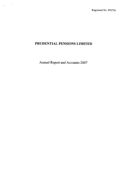 PRUDENTIAL PENSIONS LIMITED Annual Report ... - Prudential plc