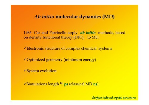Ab Initio Molecular Dynamics Md