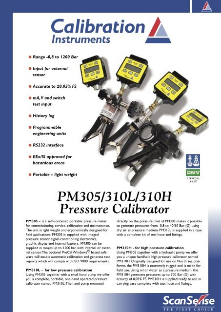 PM305/310L/310H Pressure Calibrator