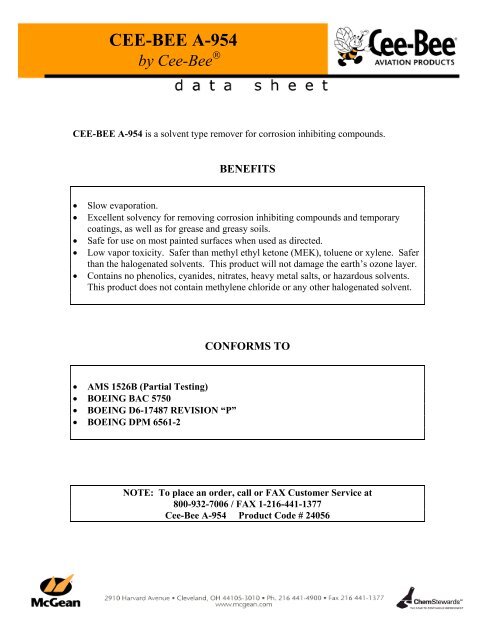 CEE-BEE A-954 - McGean