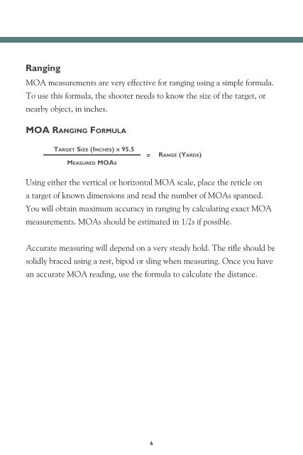 VMR-1 RETICLE Ranging MOA