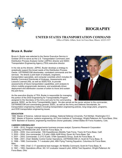 BIOGRAPHY - United States Transportation Command