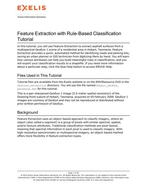 Feature Extraction with Rule-Based Classification - Exelis VIS