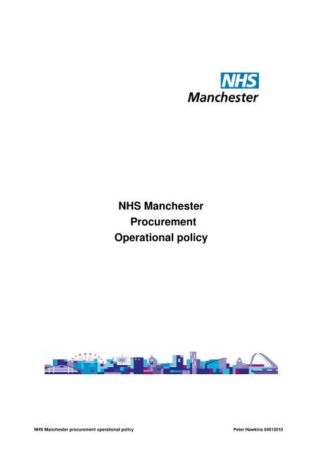 NHS Manchester Procurement Operational policy