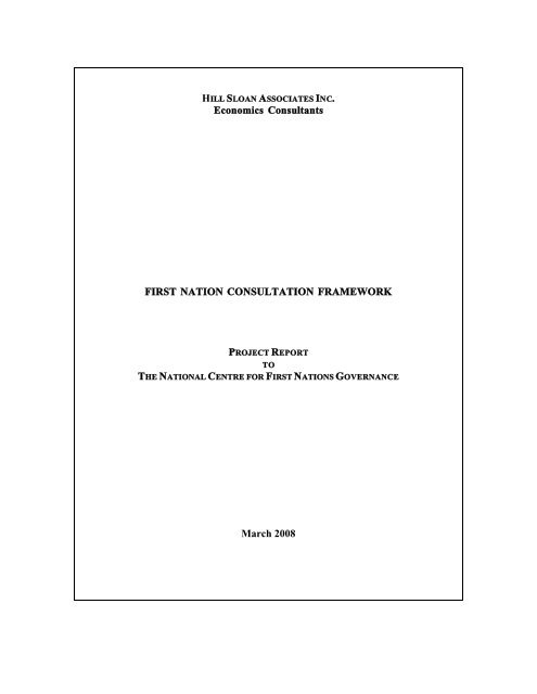 FIRST NATION CONSULTATION FRAMEWORK - National Centre ...