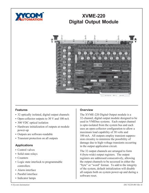 XVME-220 Digital Output Module