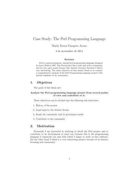 Case Study: The Perl Programming Language - docencia de la ...