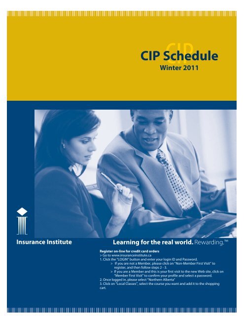 CIP Schedule - Insurance Institute of Canada