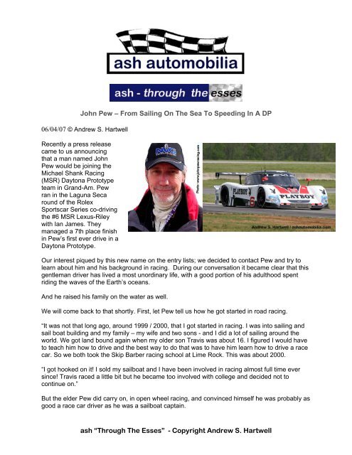 John Pew â From Sailing On The Sea To - Homestead