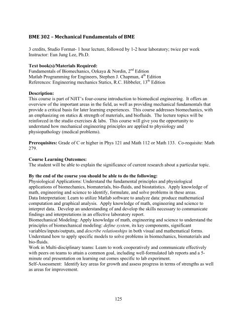 BME 302 - Department of Biomedical Engineering