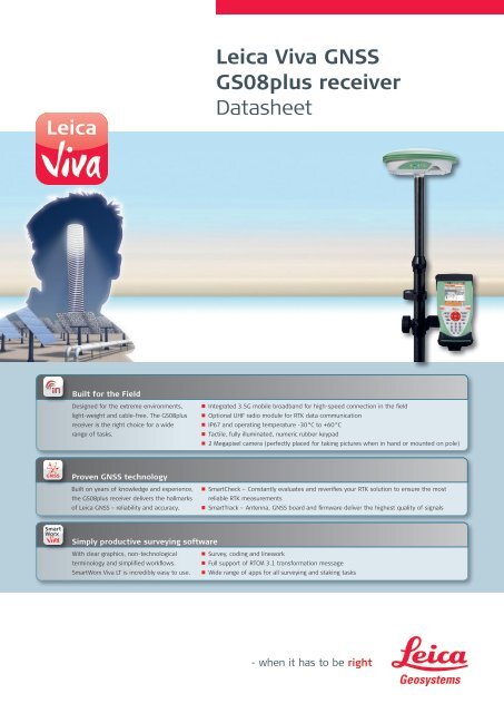 Leica Viva GNSS GS08plus receiver Datasheet - GeoWILD