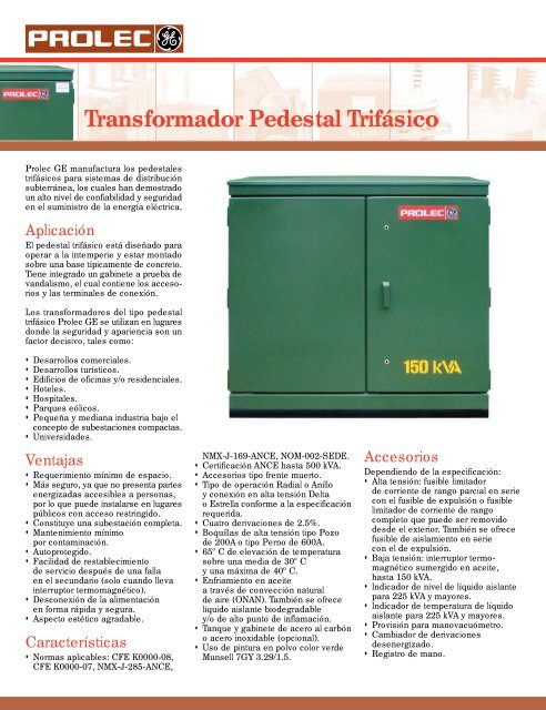 Transformador Pedestal Trifásico - ProlecGE