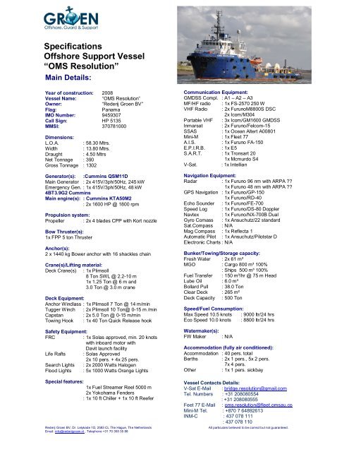 OMS Resolution - Rederij Groen