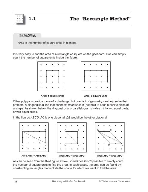 Physical Geoboard Activity: Finding Area