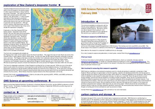 exploration of New Zealand's deepwater frontier * GNS Science at ...