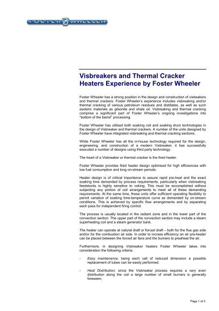 Visbreaker Heaters0508 - Foster Wheeler Italiana