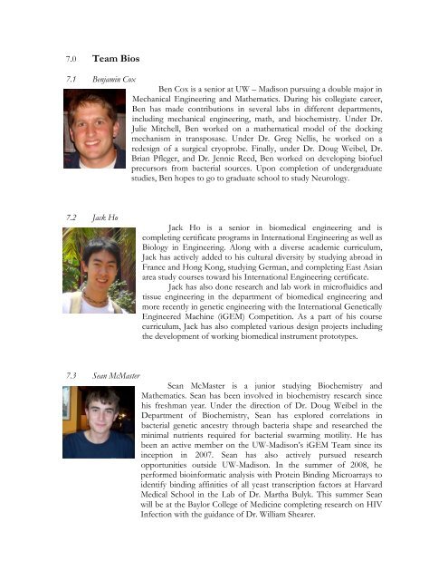 Team Bios with Photos - SAGE