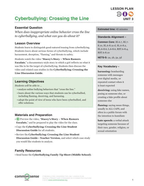 Cyberbullying: Crossing the Line