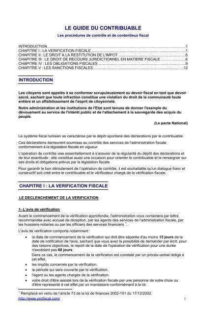 LE GUIDE DU CONTRIBUABLE - Profiscal.com