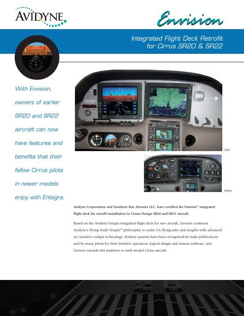Integrated Flight Deck Retrofit for Cirrus SR20 & SR22 - Avidyne