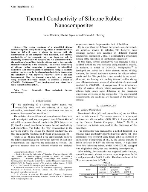 Thermal Conductivity of Silicone Rubber Nanocomposites