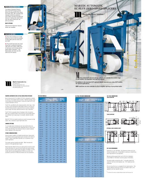 martin automatic ec plus zero-speed splicers - Martin Automatic Inc