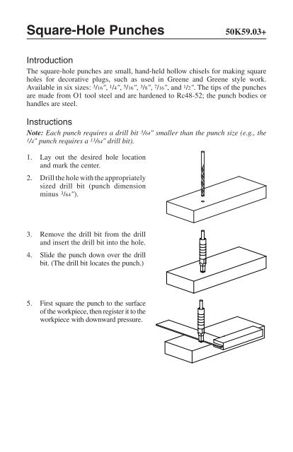 Square-Hole Punches - Lee Valley Tools