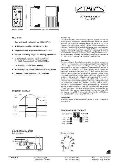 DC RIPPLE RELAY - Thiim A/S