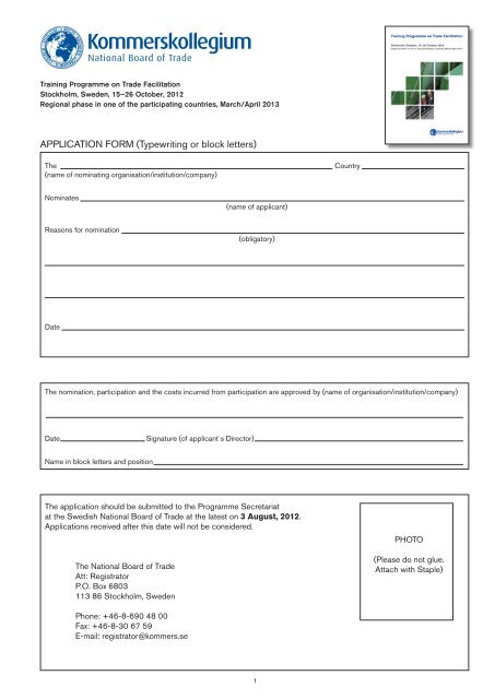 application ForM (typewriting or block letters)