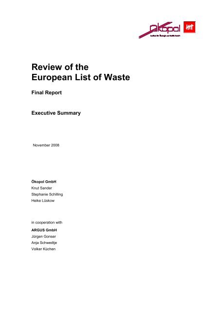 2008 - Review of the European List of Waste - WEEE Forum