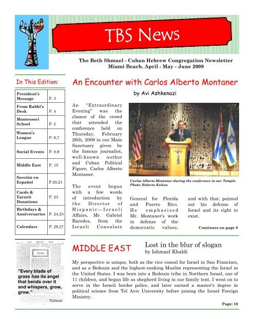 TBS News - Cuban Hebrew Congregation of Miami
