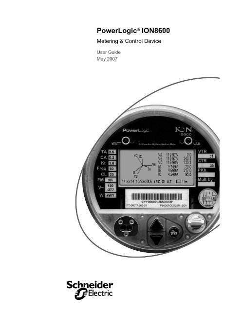 PowerLogic ION8600 User Guide - Schneider Electric