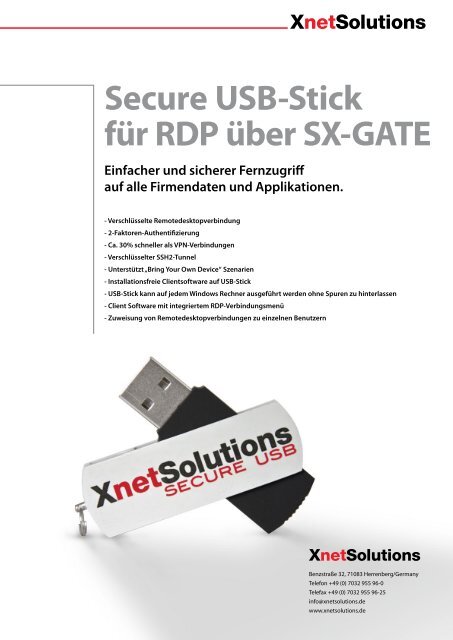 Datenblatt Secure USB-Stick - Xnet Solutions KG