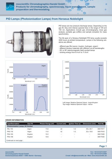 PID Lamps from Heraeus Noblelight - bei msscientific ...