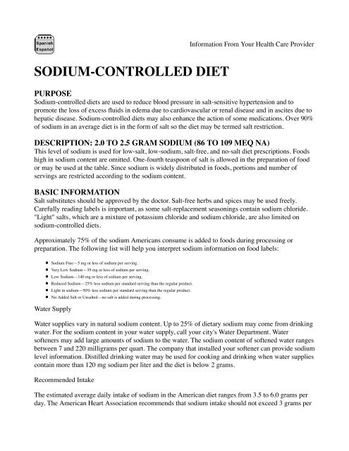 SODIUM-CONTROLLED DIET