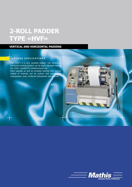 2-Roll PaddeR TyPe «HVF» - Mathis AG