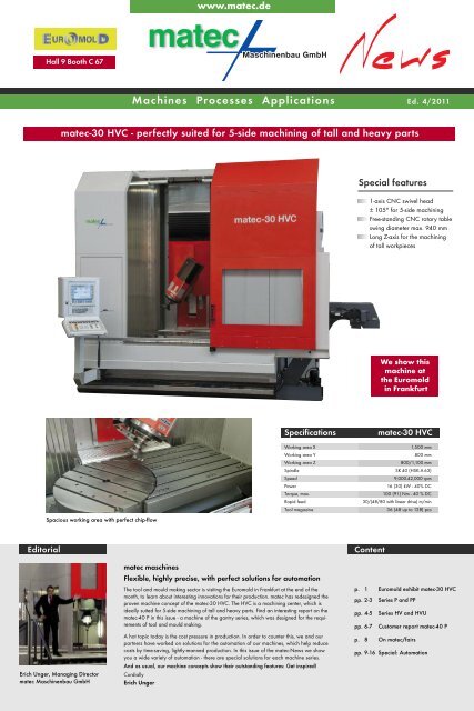 Perfectly suited for 5-side machining - matec